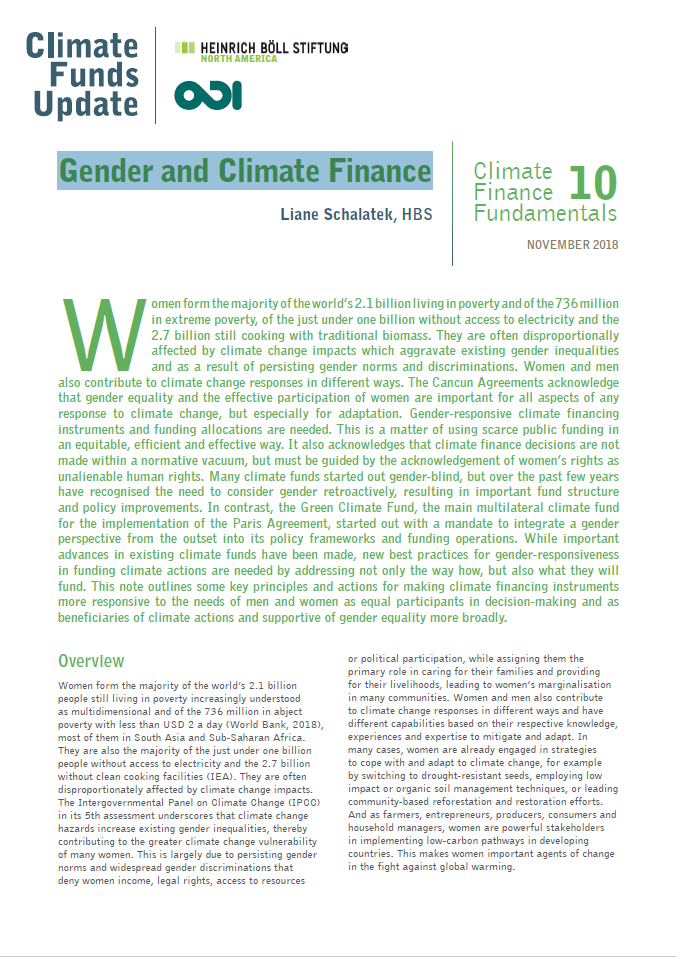 Climate Finance Fundamentals 10: Gender and Climate Finance | La ...